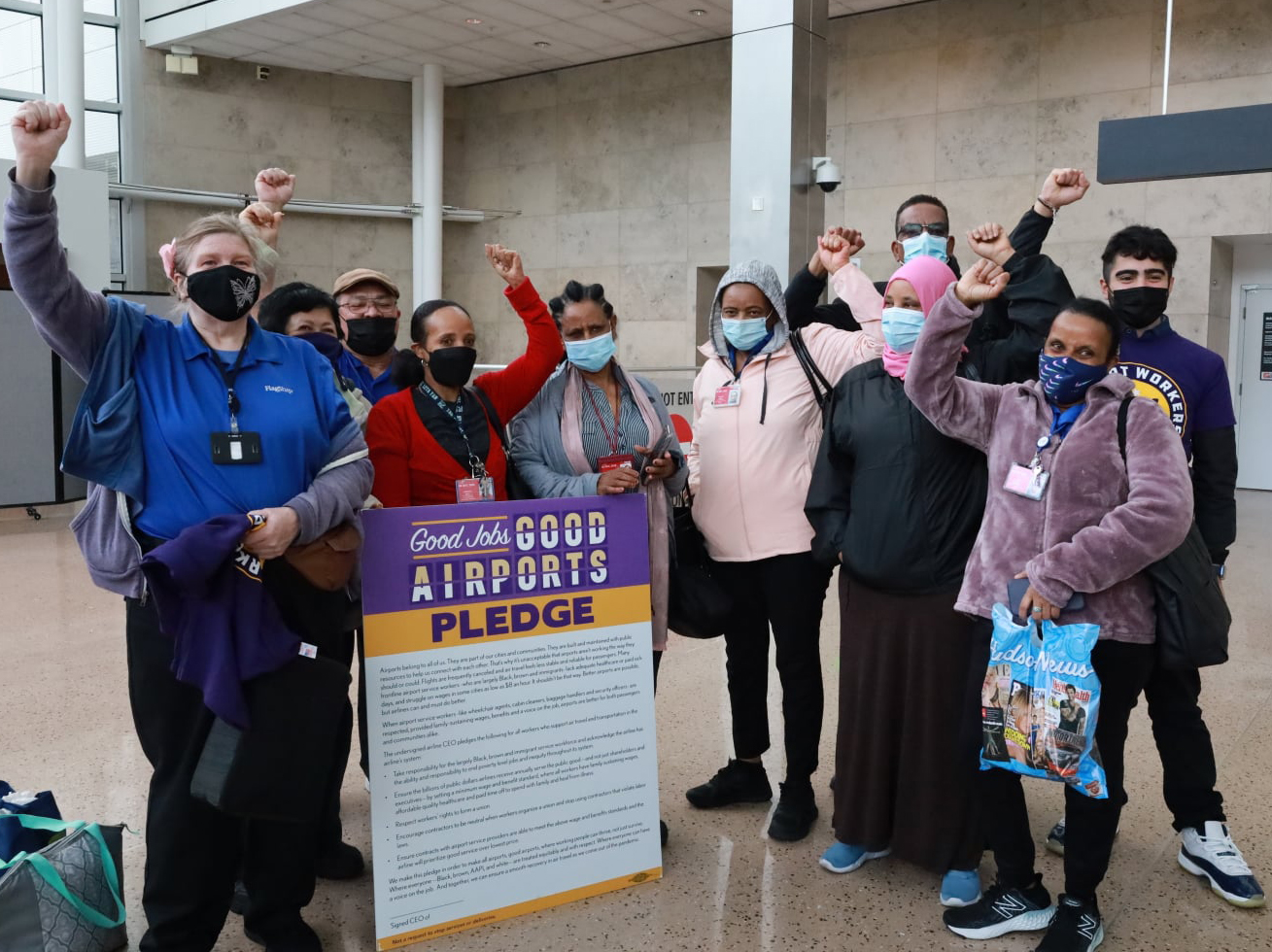 SeaTac Airport Workers Call on Airlines to Raise Standards - SEIU6